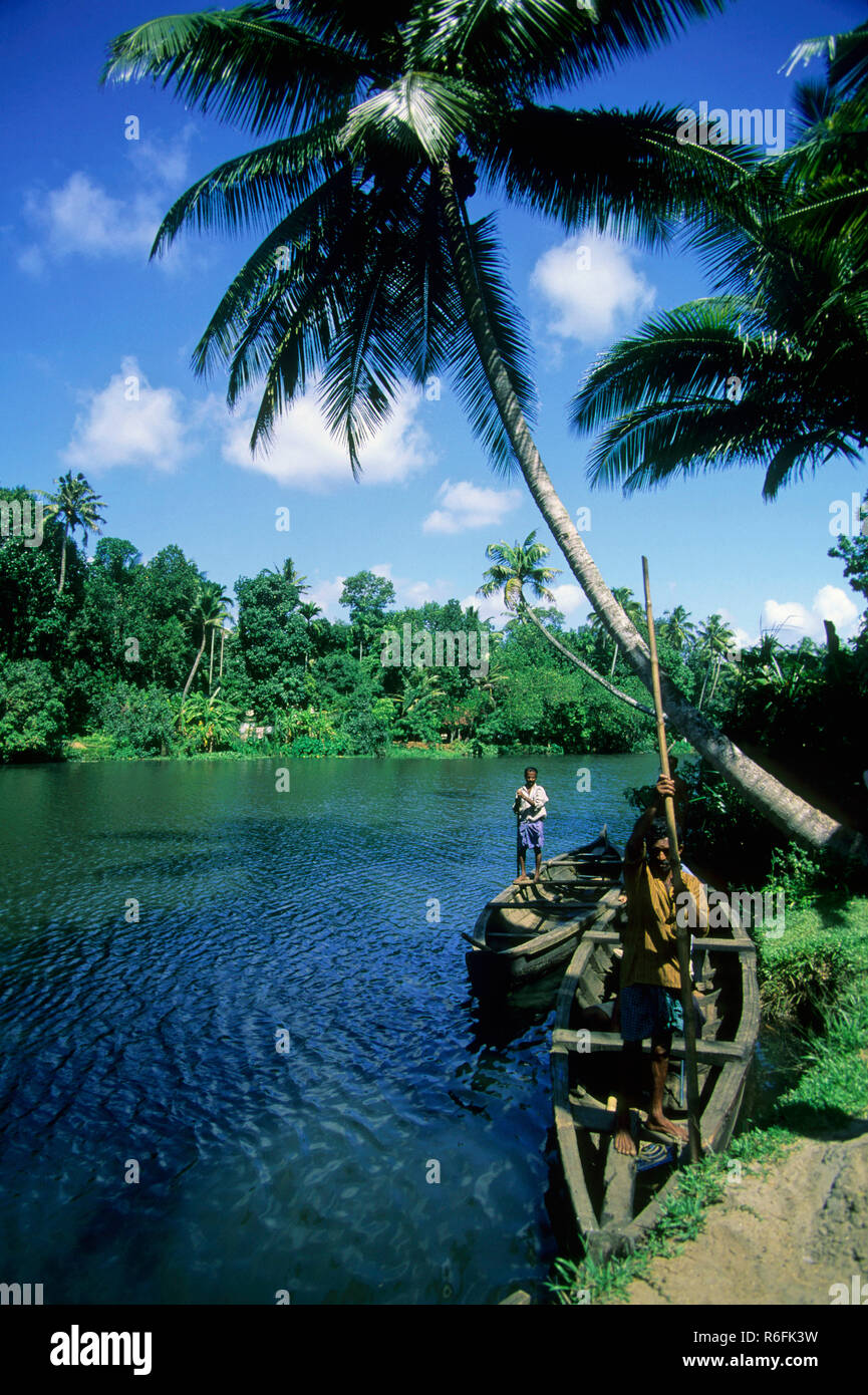 Backwater, Boats for Canal Cruise in River, Cochin, Kerala, India Stock ...