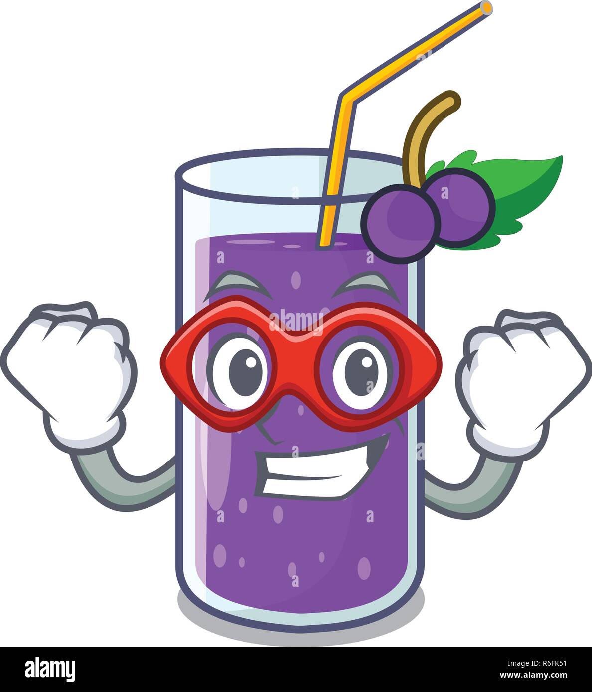 Super hero glass grape juice on character table vector illustration ...