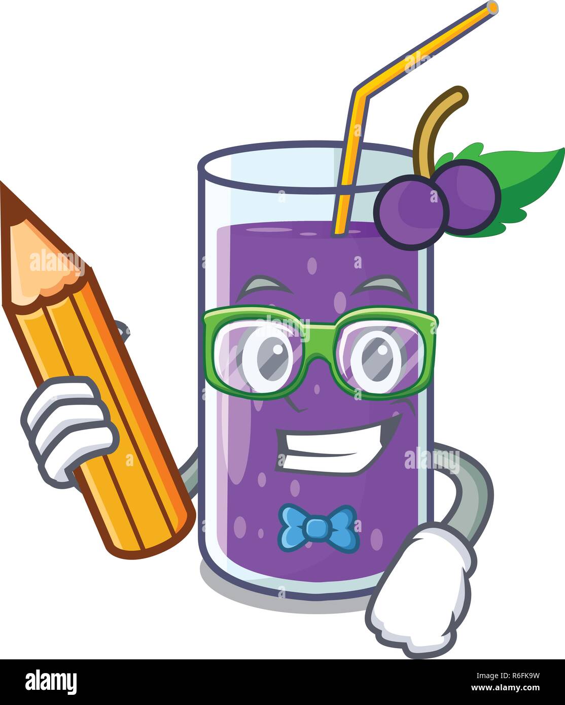 Student glass grape juice on character table vector illustration Stock ...