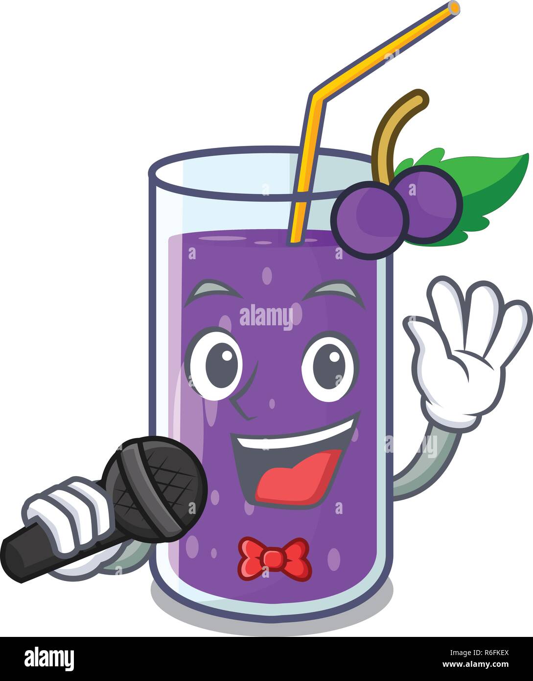 Singing grape juice in glass a mascot vector illustration Stock Vector Image & Art - Alamy