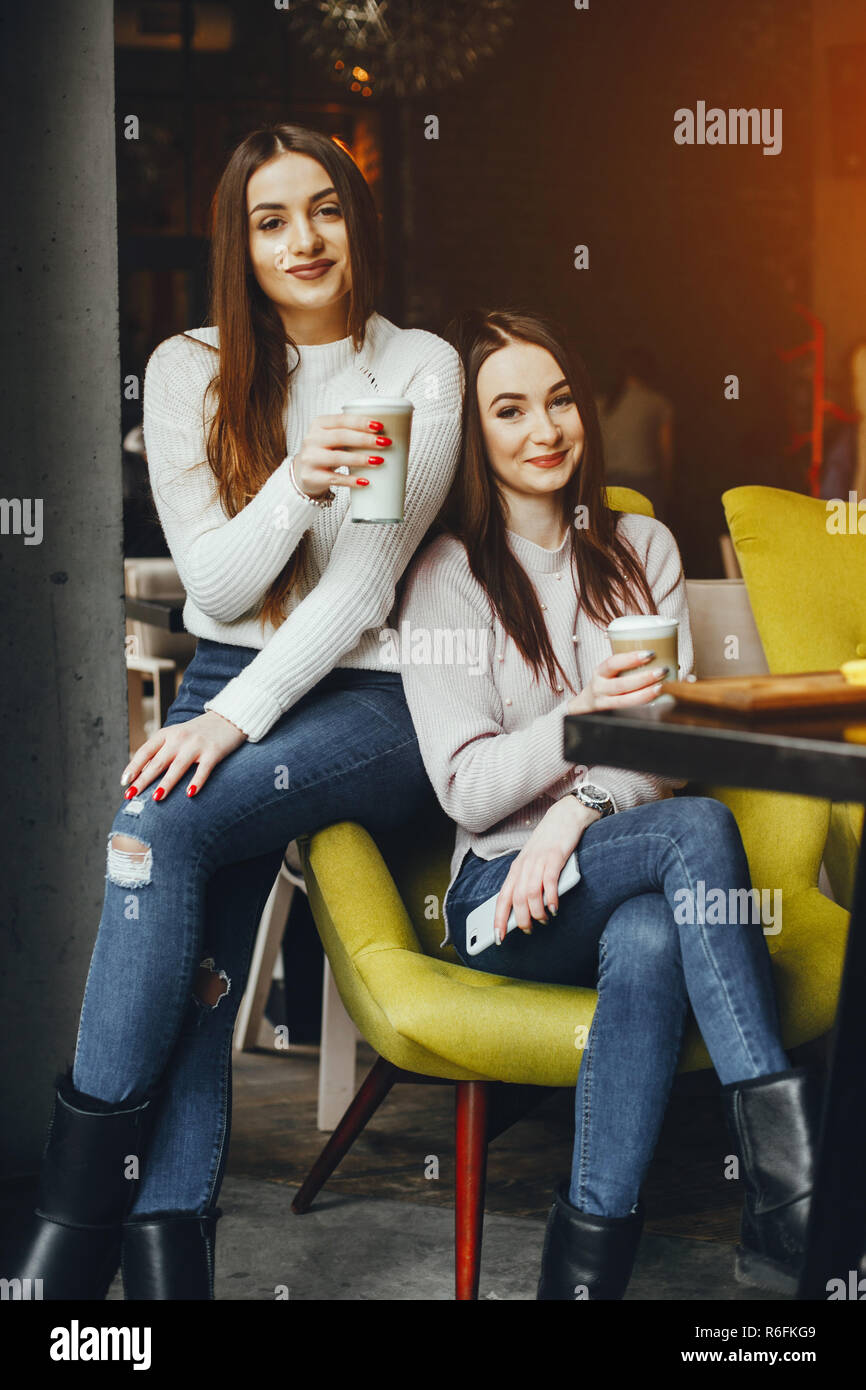 girls in cafe Stock Photo - Alamy