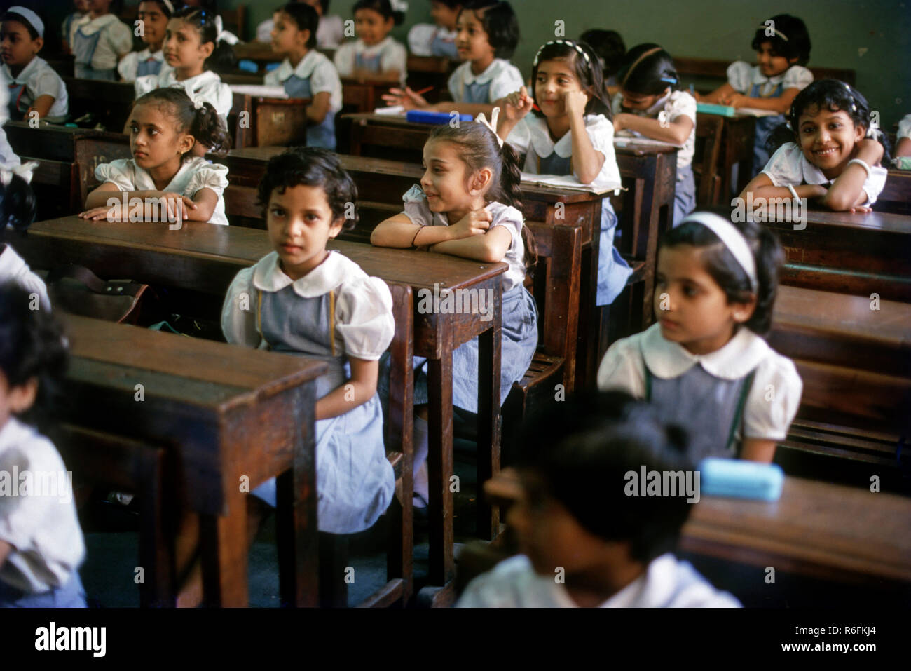 children learning in school class room, india Stock Photo - Alamy