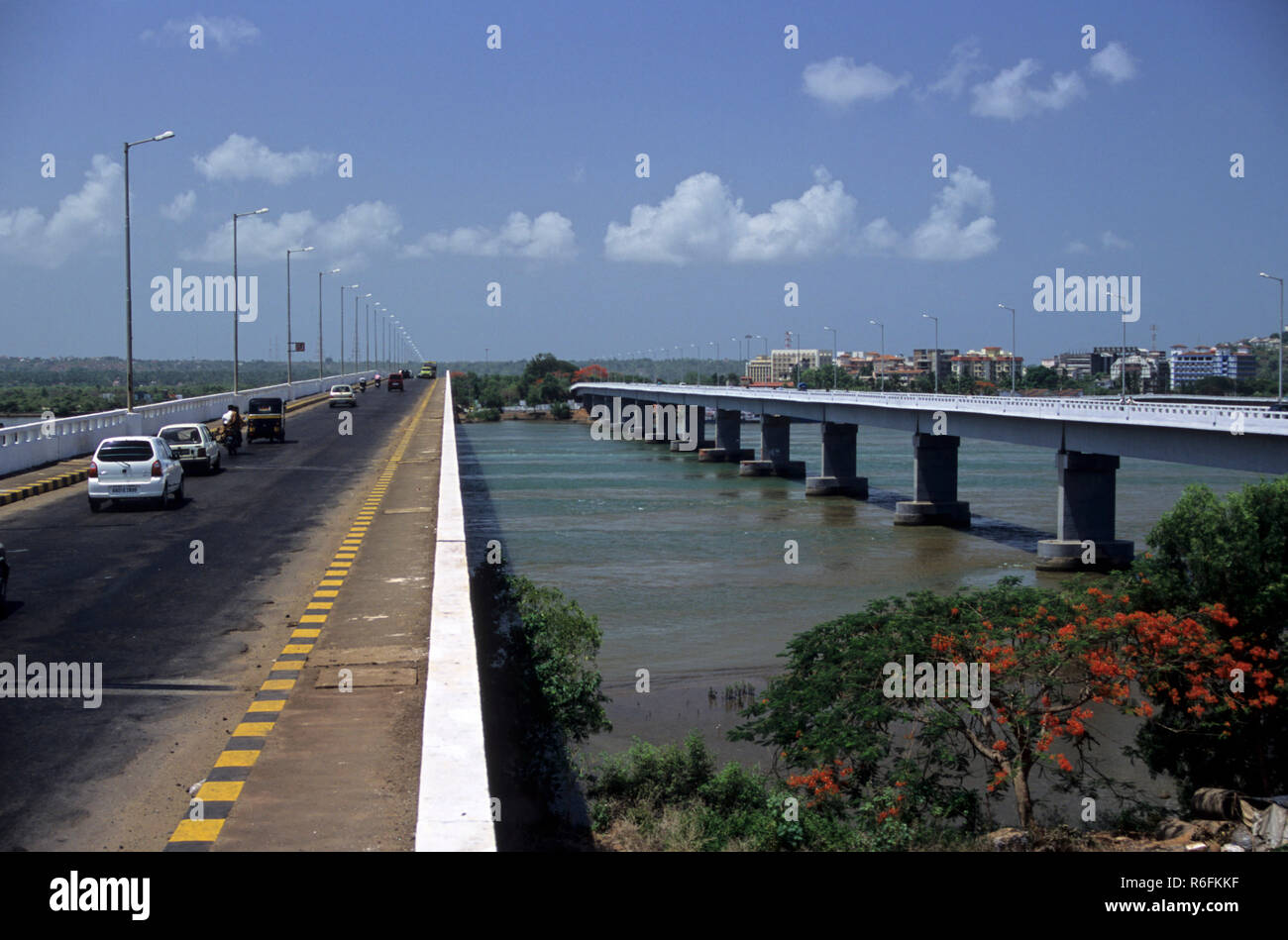 goa bridge to panjim, india Stock Photo - Alamy
