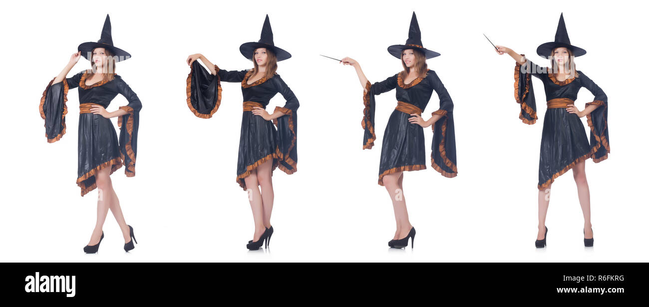 Witch isolated on the white background Stock Photo - Alamy