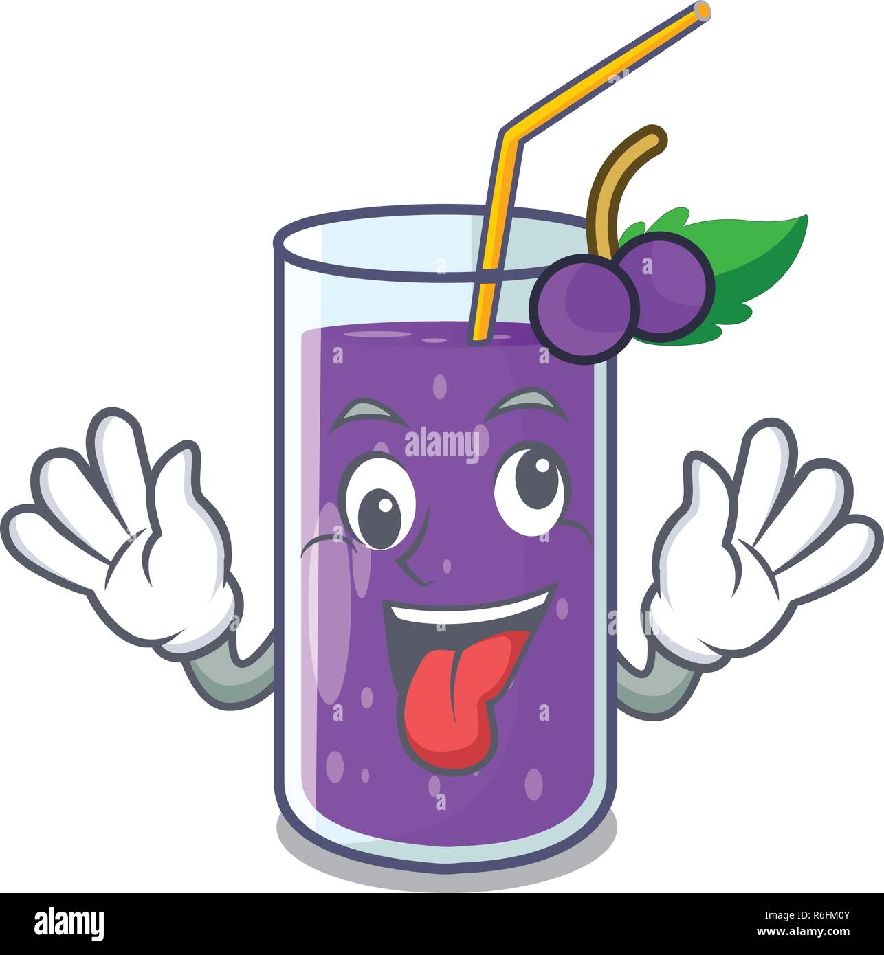 Crazy grape juice bottle with label cartoon vector illustration Stock ...