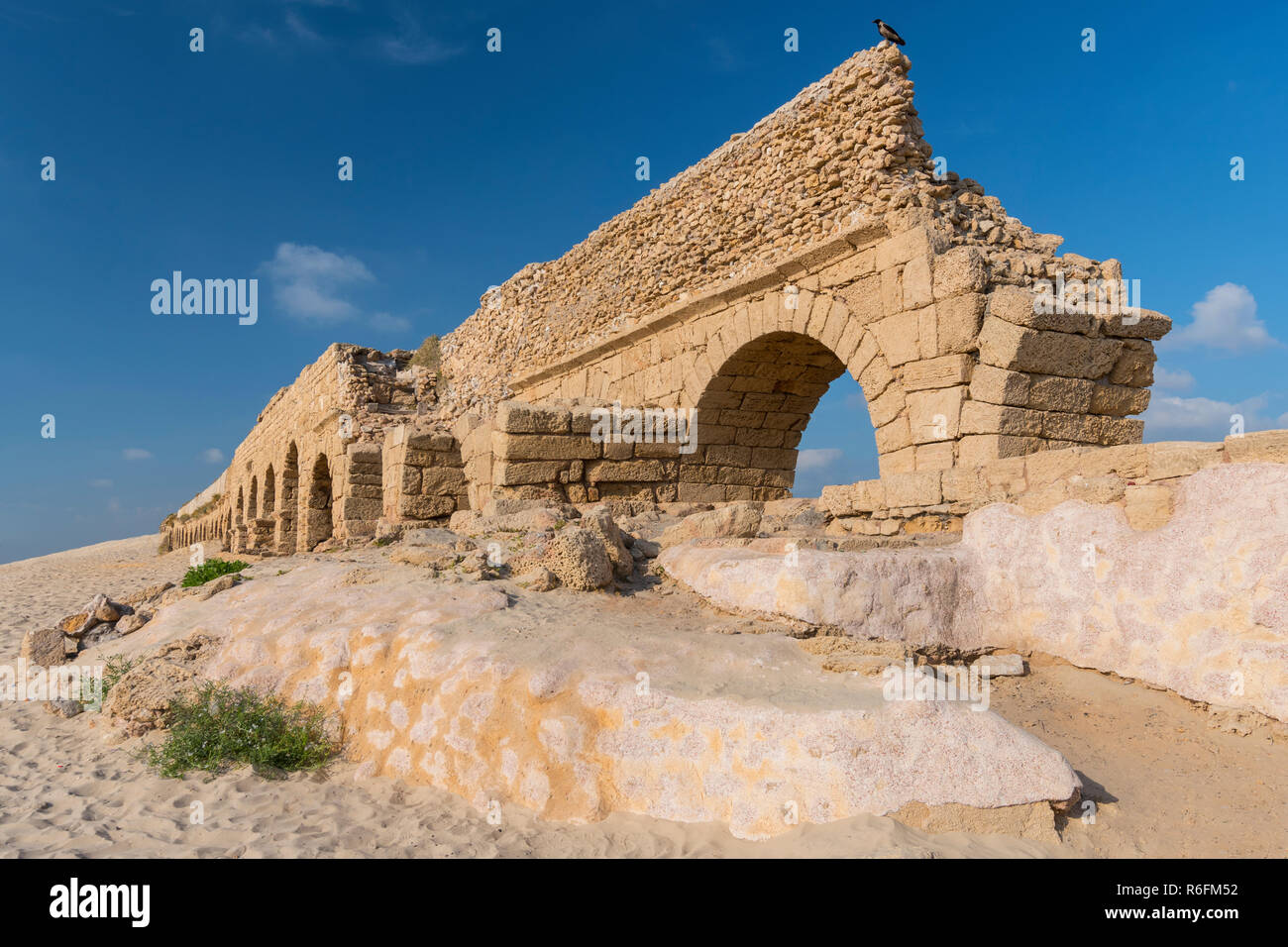 The Roman Aqueduct In Caesarea, Israel, Middle East Stock Photo - Alamy