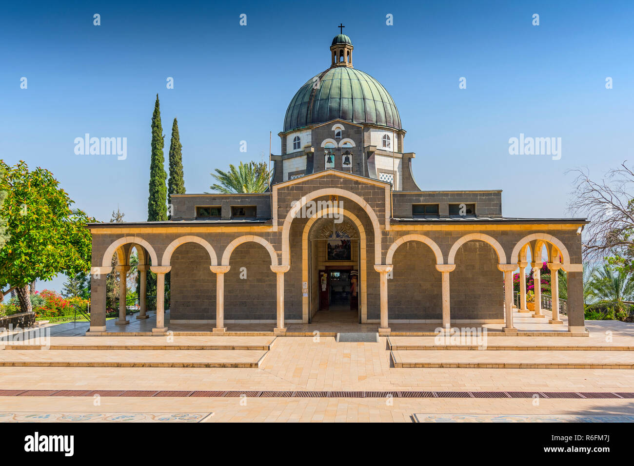 Church Of The Mount Of Beatitudes, Sea Of Galilee, Israel Stock Photo ...