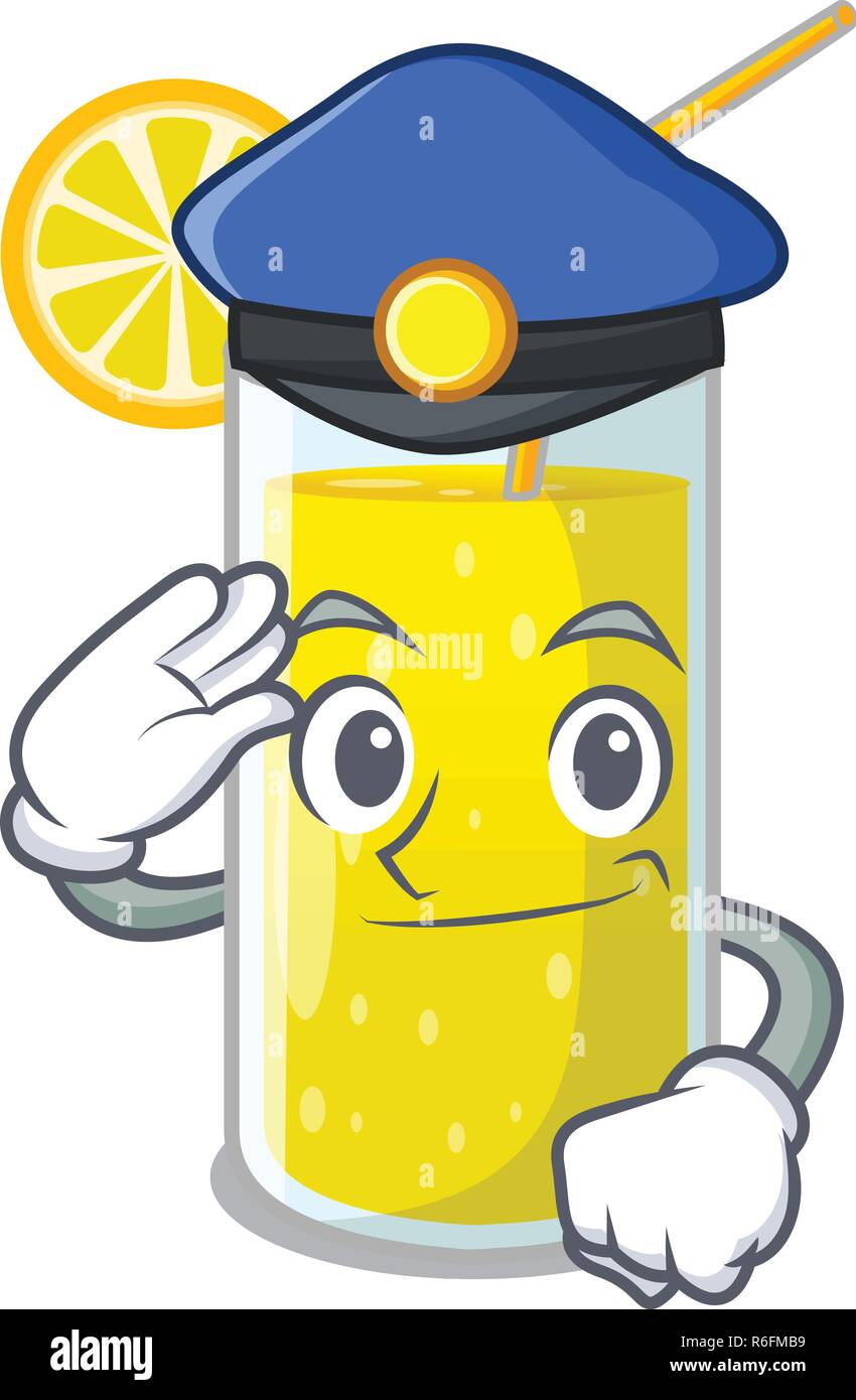 Police lemon juice glass on cartoon shape vector illustration Stock ...