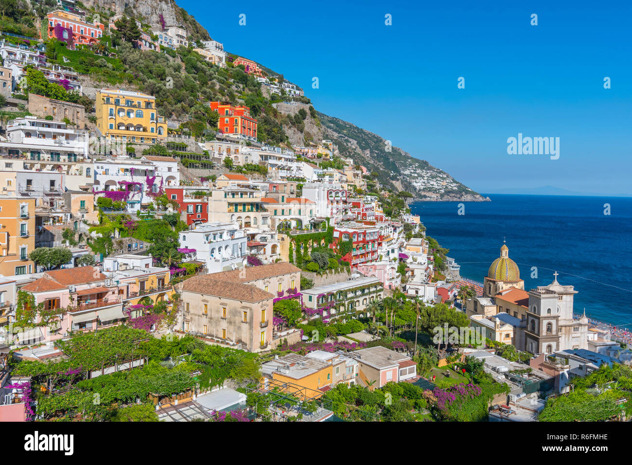 View Of Positano, One Of The Most Beautiful And Touristic Villages Of ...