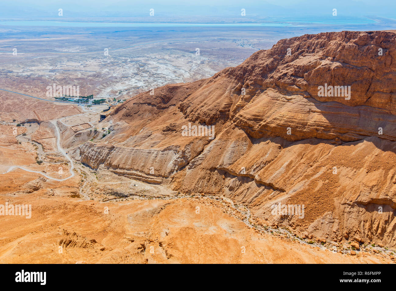 View Of Surrounding Land And The Dead Sea From Masada, An Ancient ...