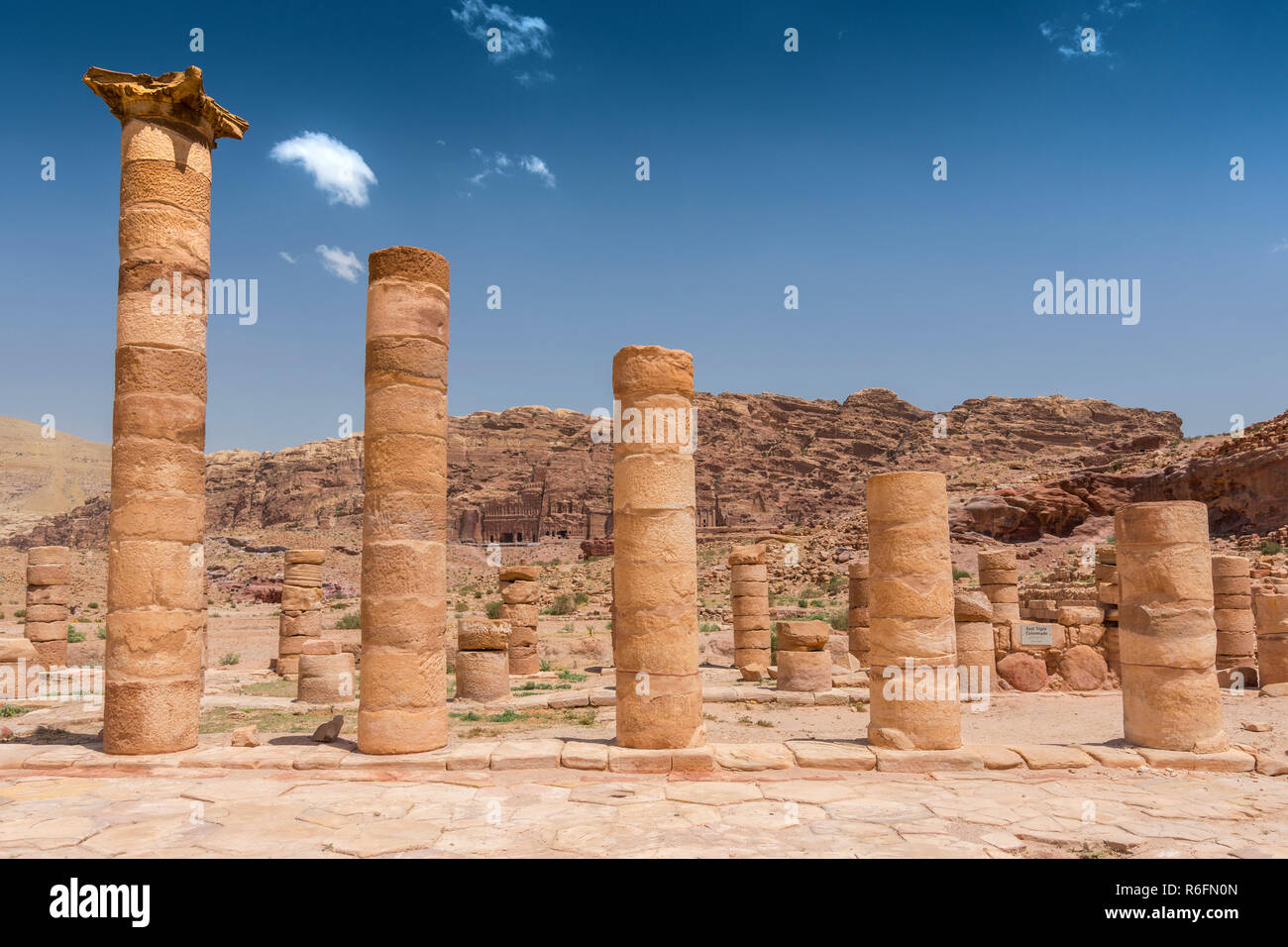 Columns At Great Temple Nabataean Ancient Town Petra, Jordan Stock ...