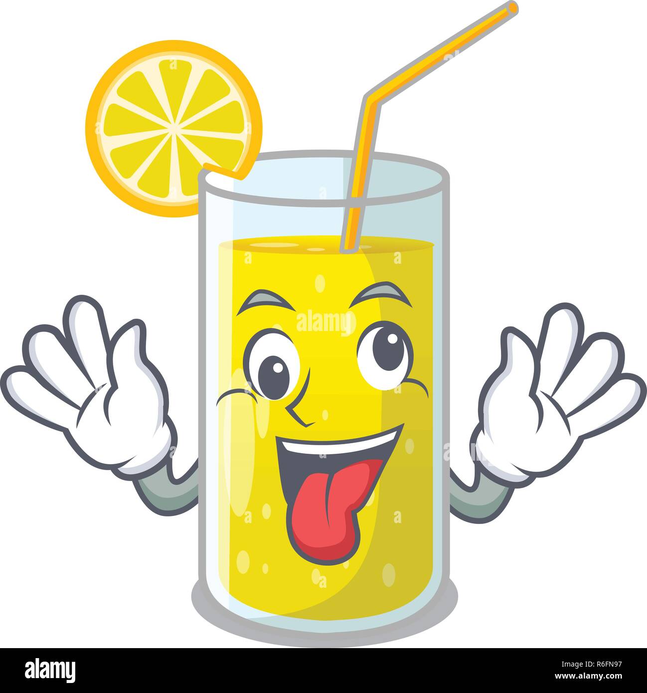 Crazy fresh lemon juice in glas cartoon vector illustration Stock ...