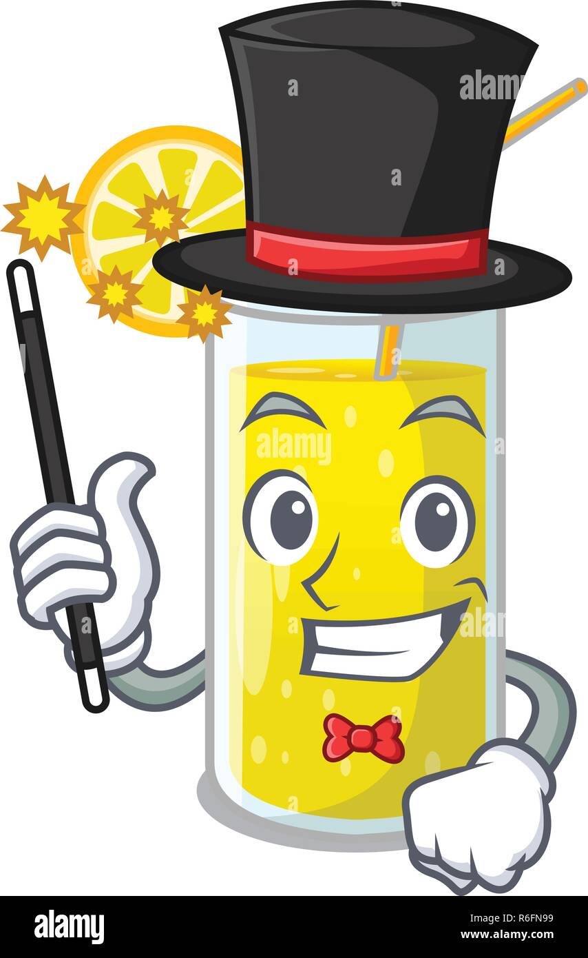 Magician fresh lemon juice in glas cartoon vector illustration Stock ...