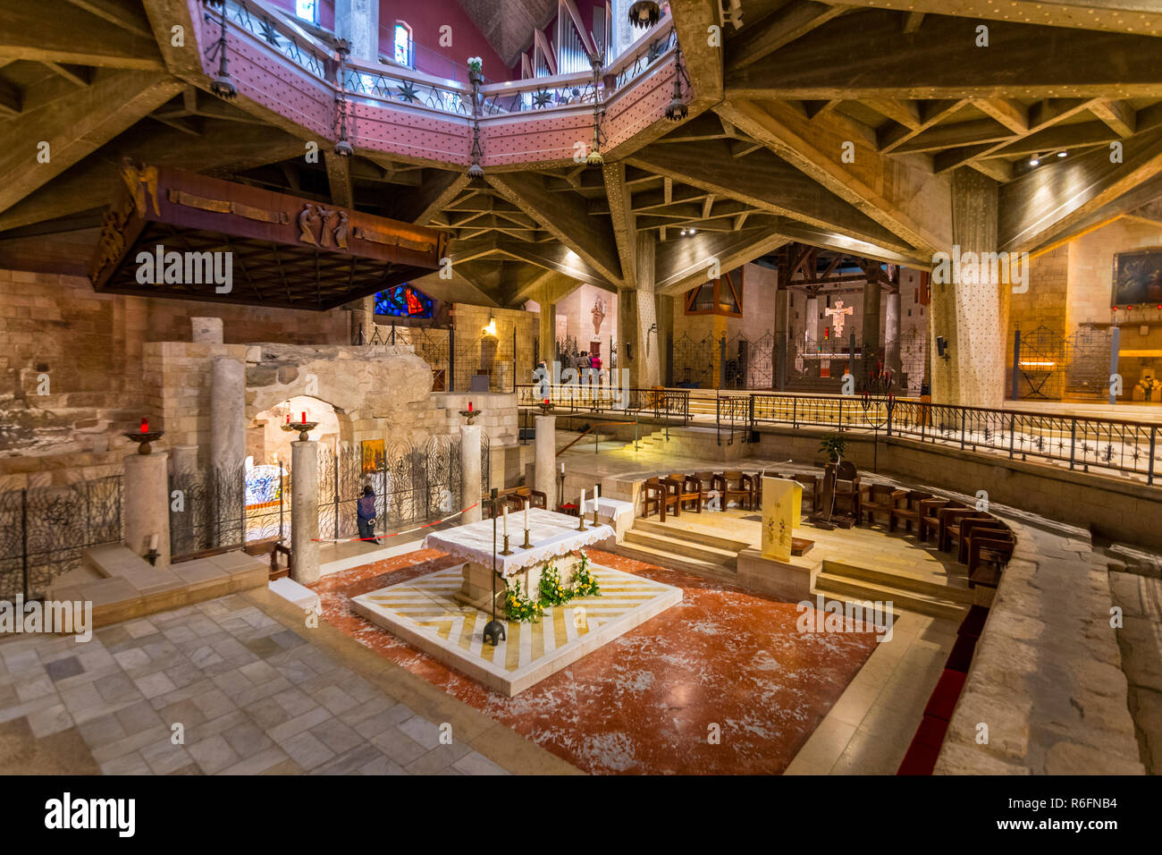 Interior Of Church Of The Annunciation Or The Basilica Of The ...
