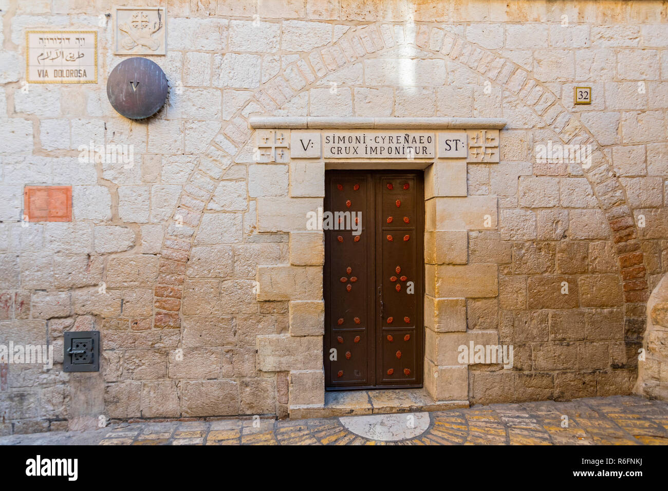Station 5 Of The Via Dolorosa, In The Old City Of Jerusalem, Israel ...