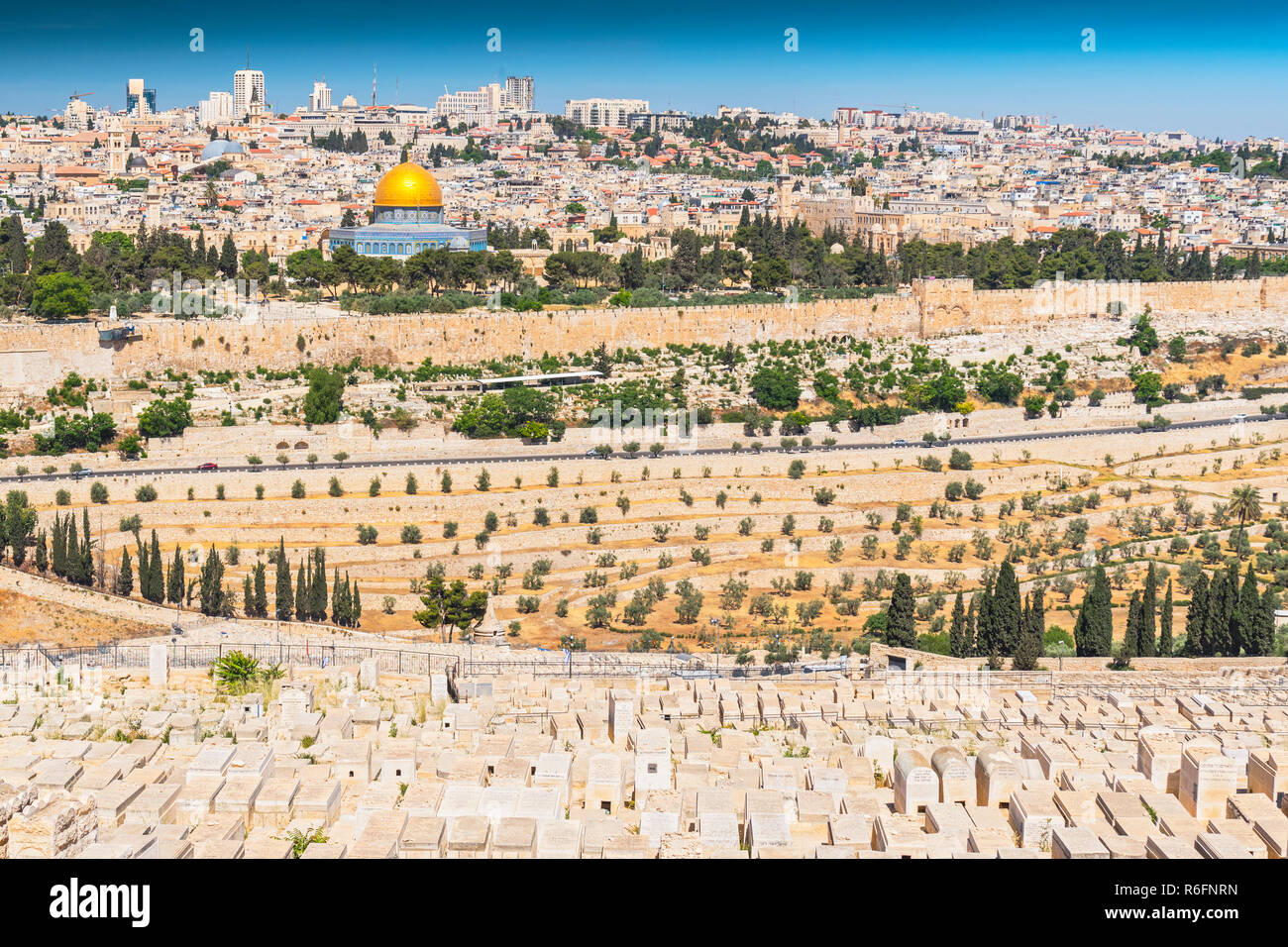 View To Jerusalem Old City Temple Mount And The Ancient Jewish Cemetery ...
