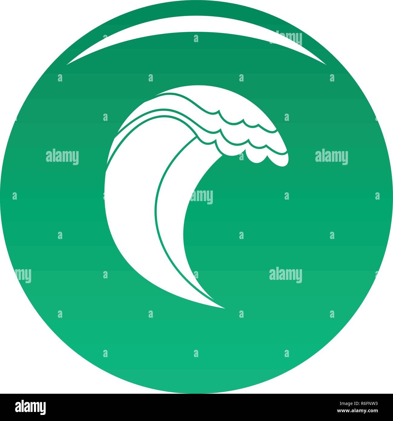 Wave icon. Simple illustration of wave vector icon for any design green ...