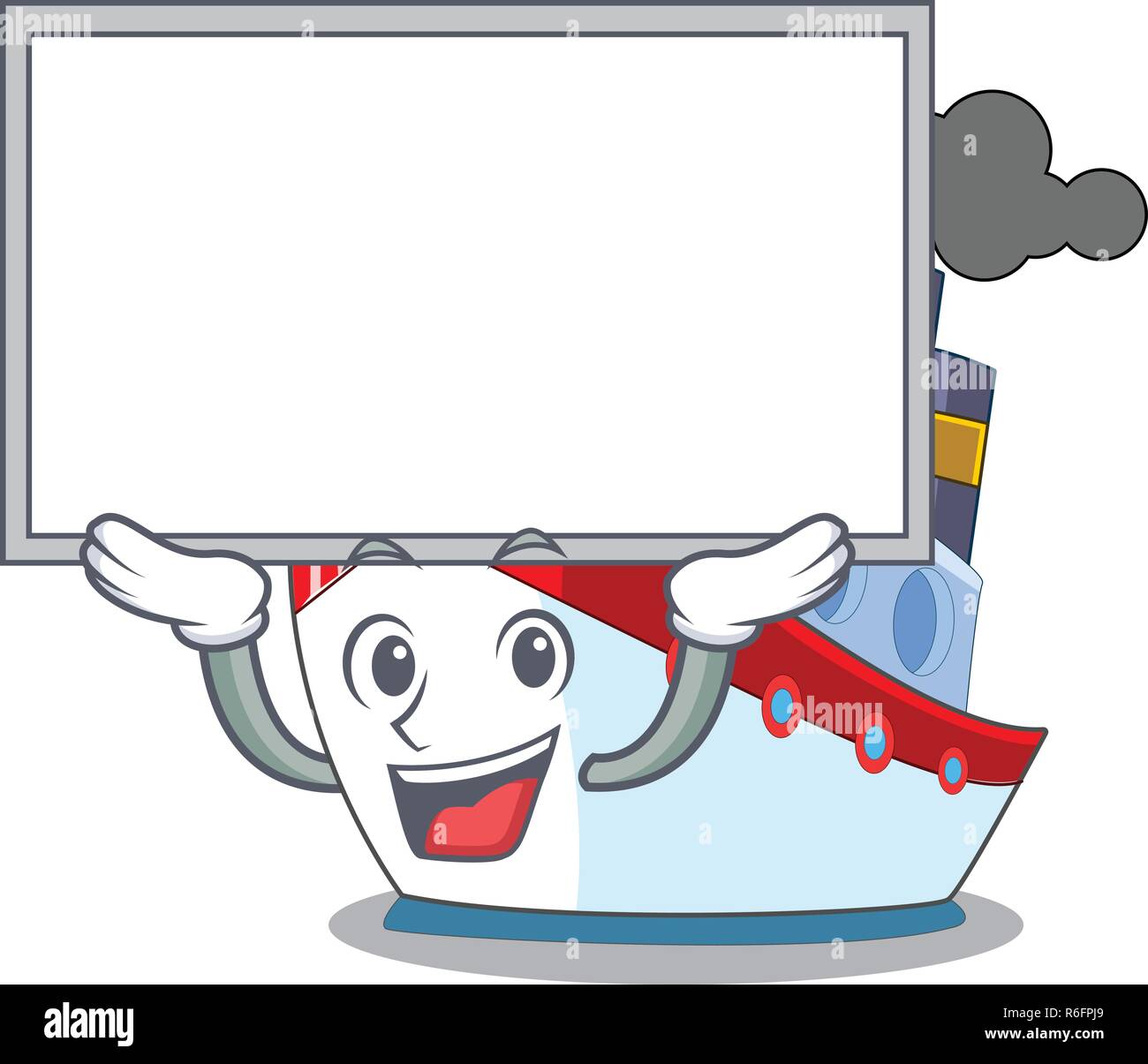 Up board ship in the transportation ocean mascot vector illustration ...