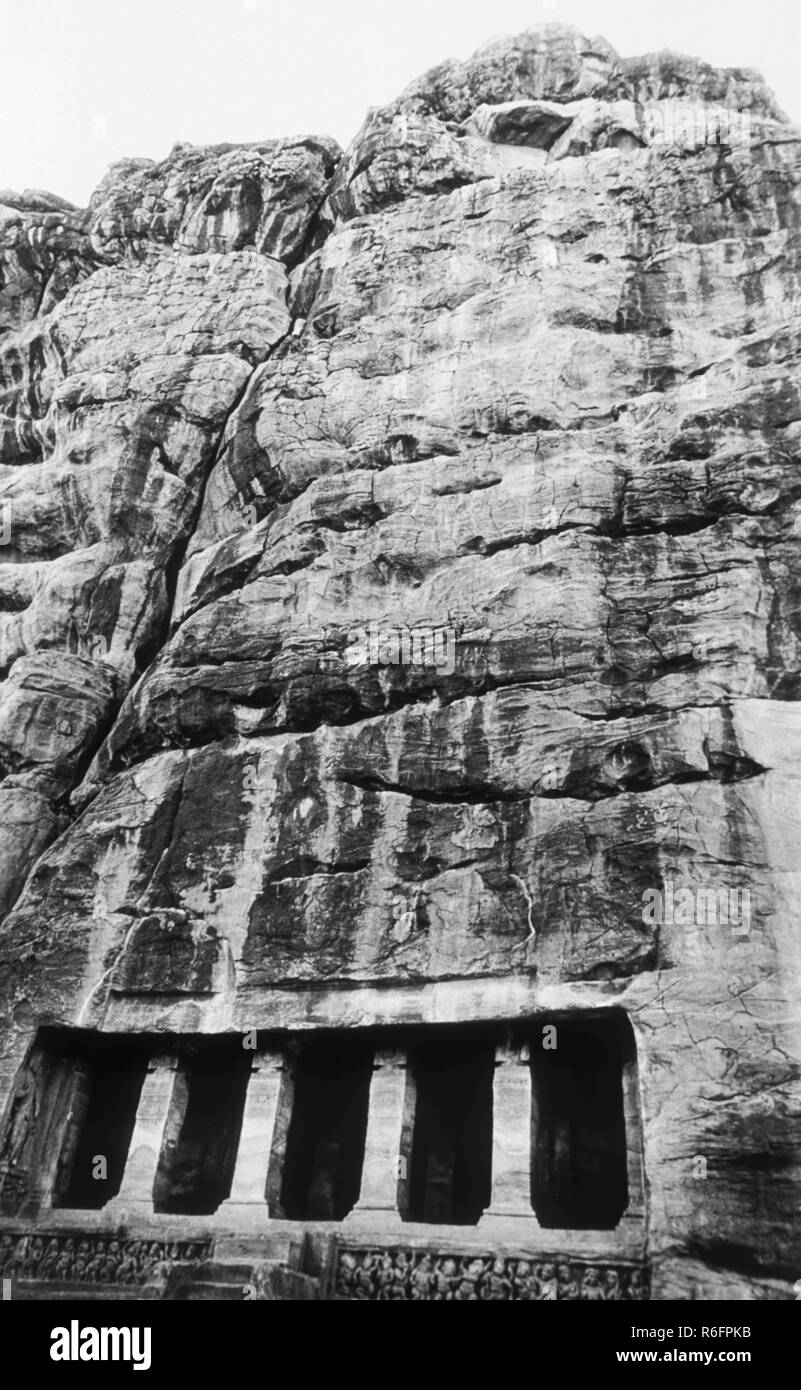 Badami temples and caves Black and White Stock Photos & Images - Alamy