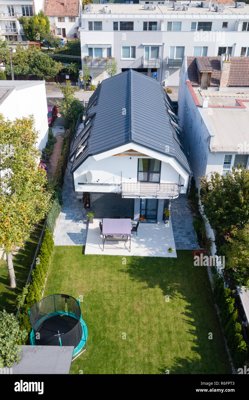 Aerial view of modern house Stock Photo - Alamy