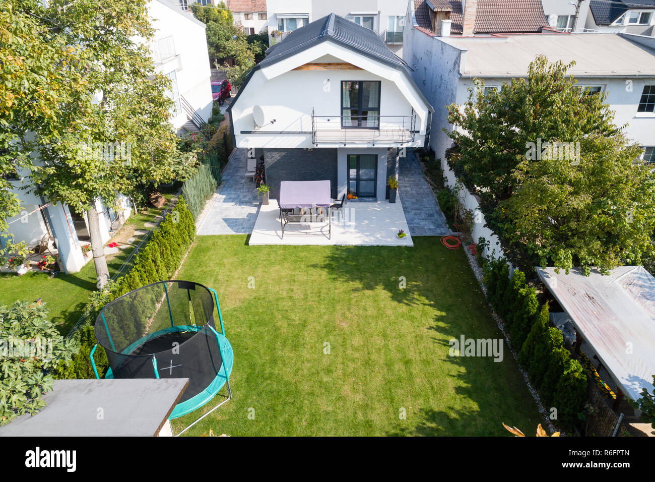 Aerial view of modern house Stock Photo - Alamy