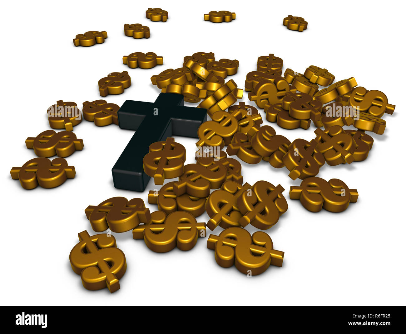 christian cross and dollar symbols Stock Photo - Alamy