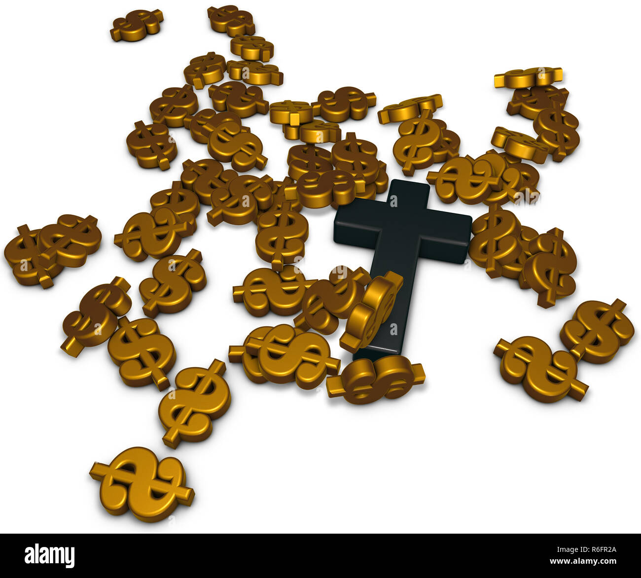christian cross and dollar symbols Stock Photo - Alamy
