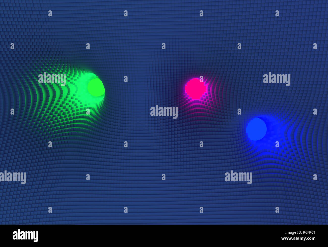 3d illustration of a landscape of potential funnels consisting of ...