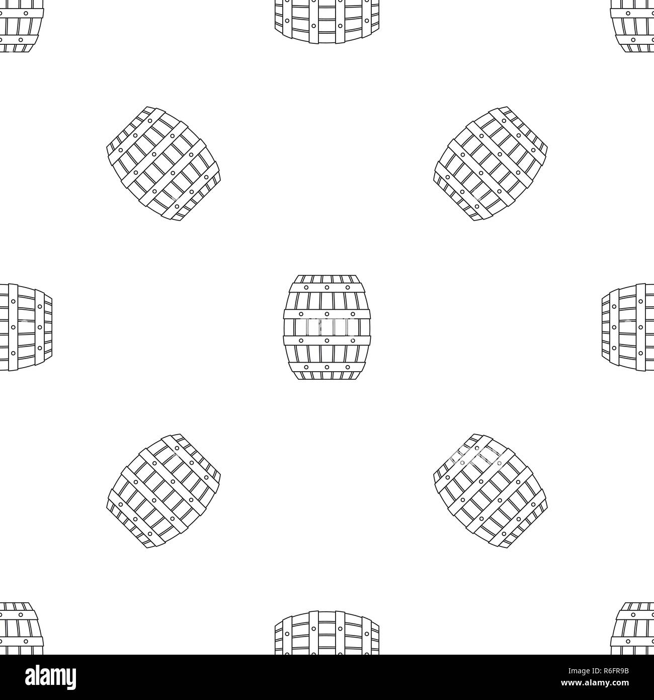 Beer wood barrel icon. Outline illustration of beer wood barrel vector ...