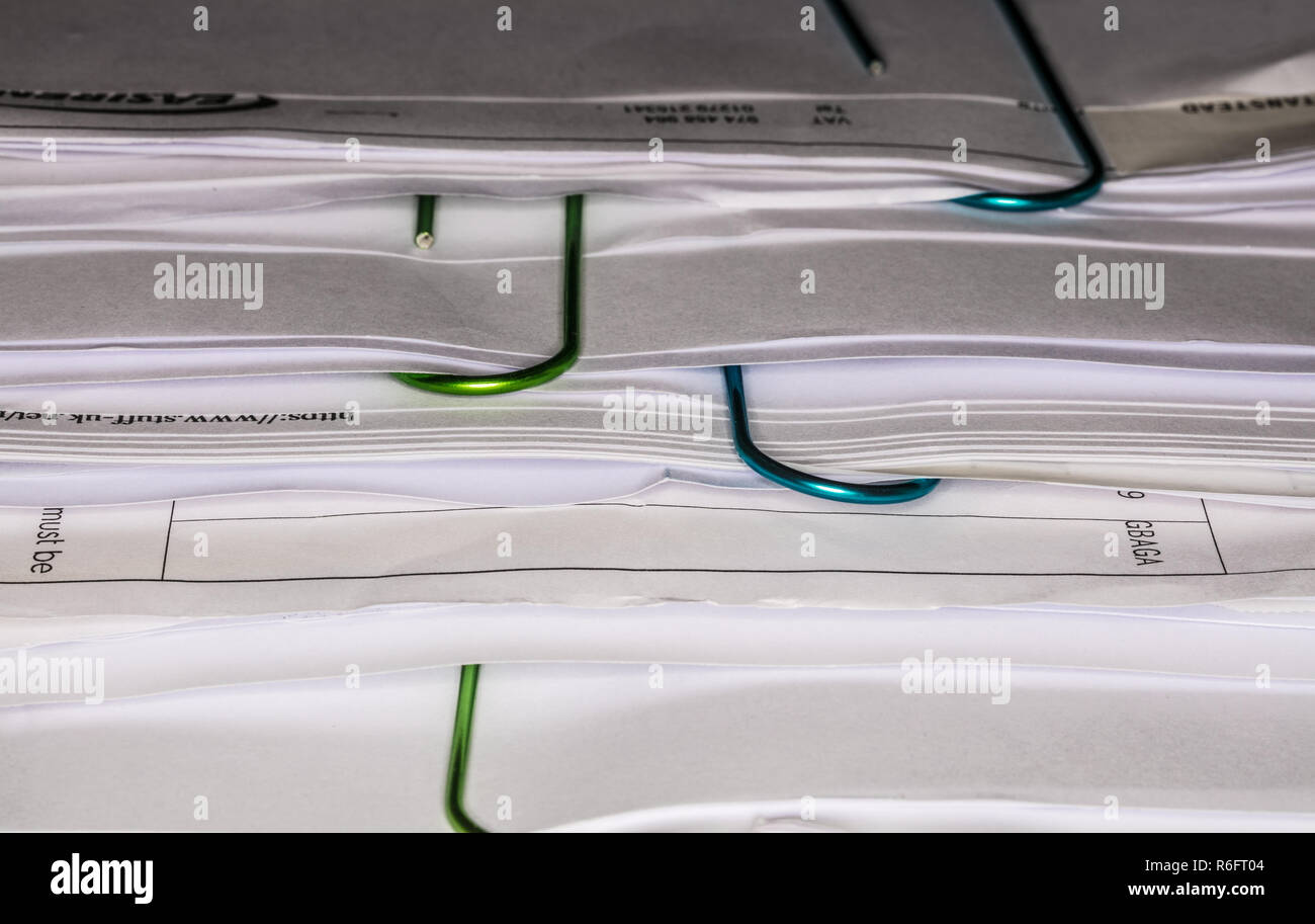 Stacks of Paper with paper clips Stock Photo - Alamy