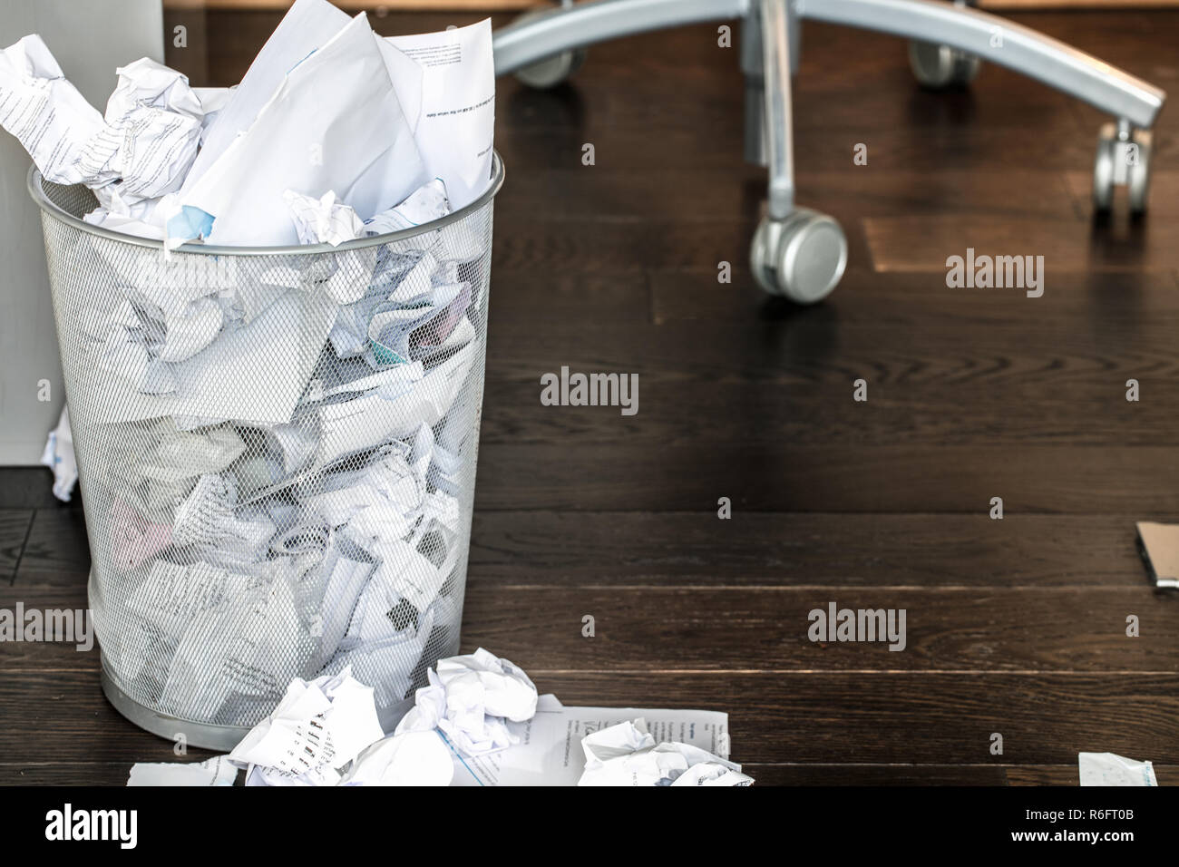 Over Flowing Paper Bin Stock Photo - Alamy
