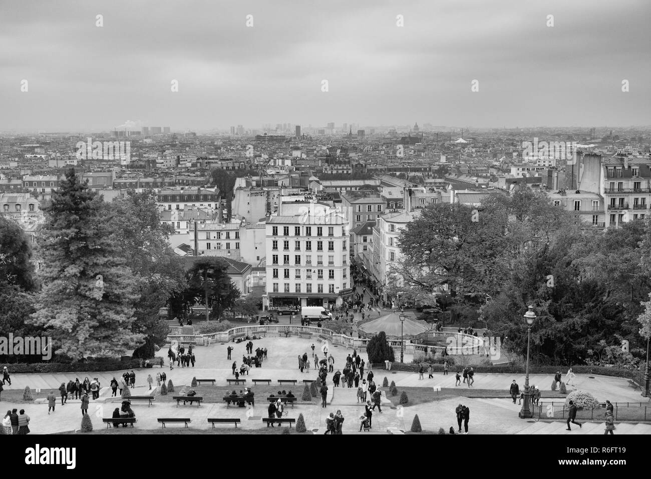 Montmartre Steps Paris Black and White Stock Photos & Images - Alamy