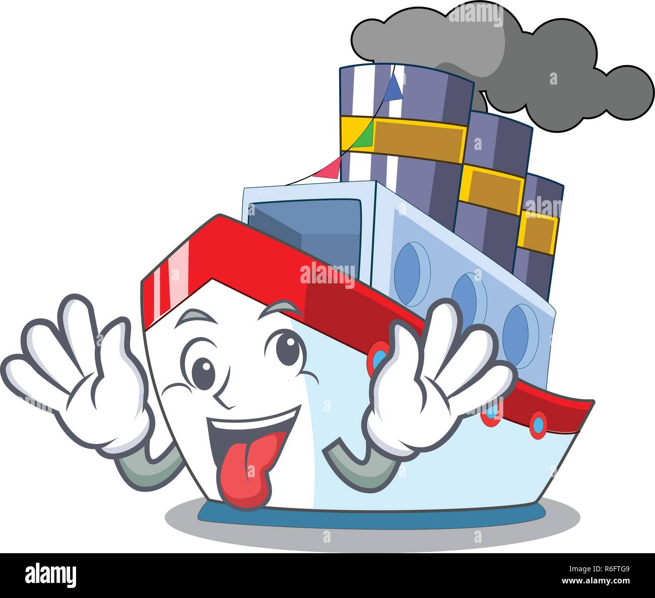 Crazy ship contener a in shape cartoon vector illustration Stock Vector ...