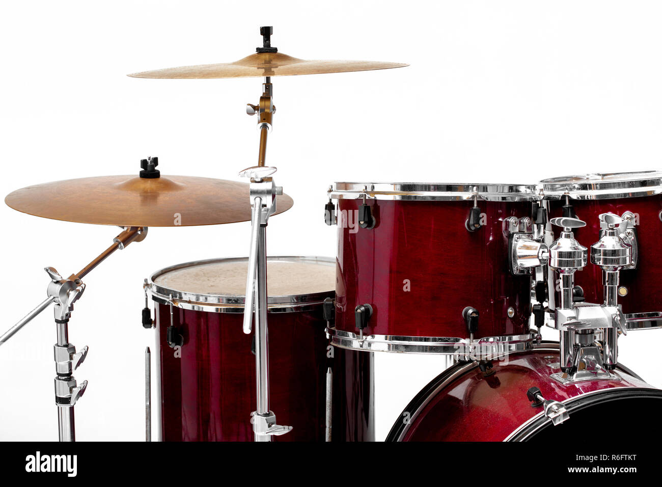 drum set on white background. musical instruments Stock Photo - Alamy