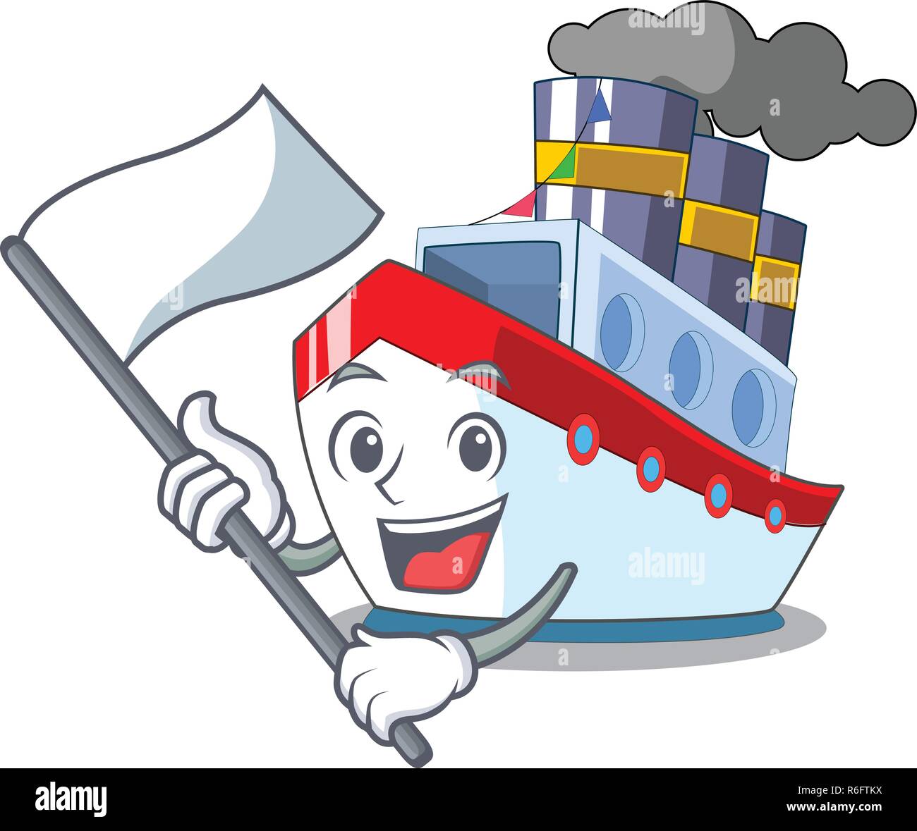 Cartoon illustration funny container ship hi-res stock photography and ...