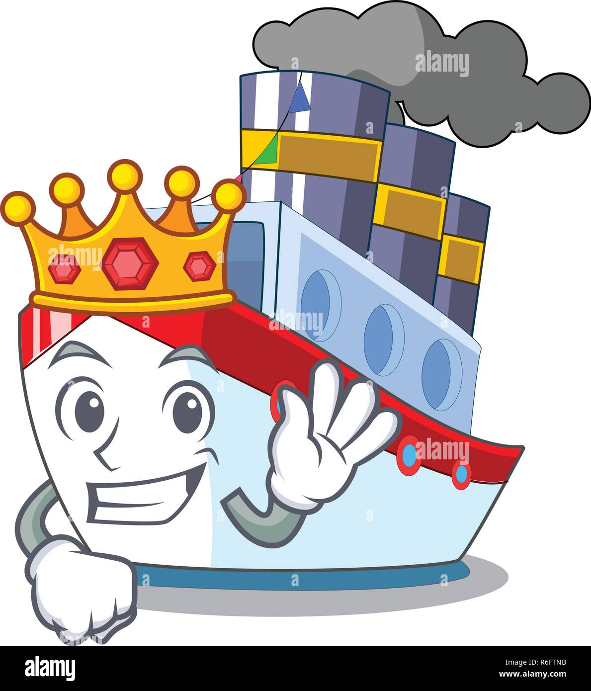 King ship contener a in shape cartoon vector illustration Stock Vector ...