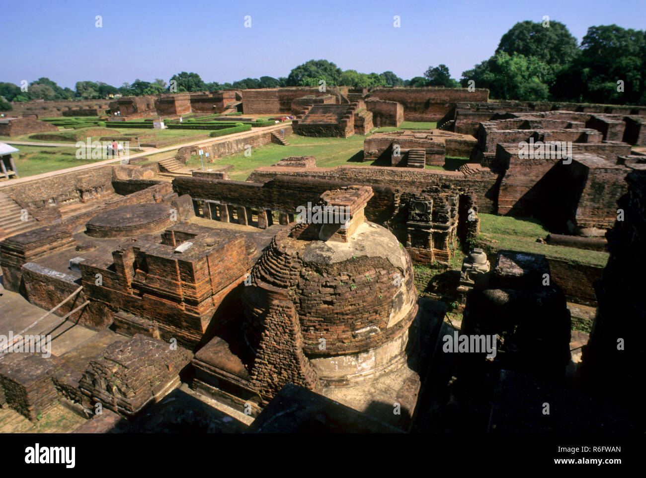 ruins of oldest nalanda university, bihar, india Stock Photo - Alamy