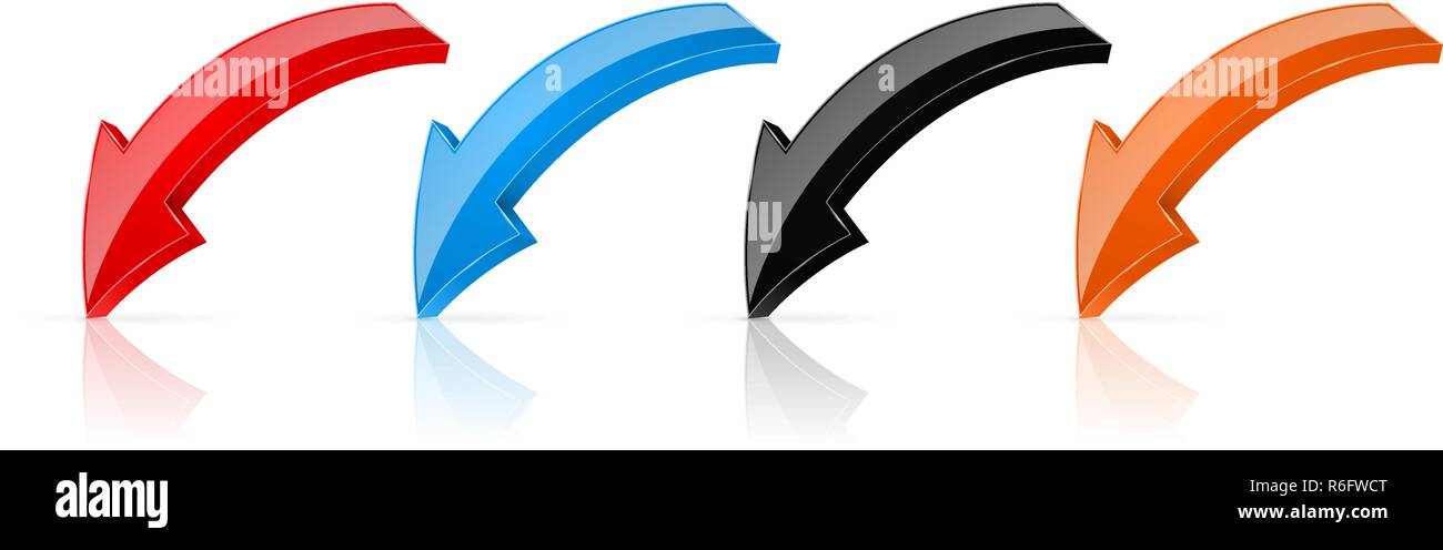 Colored arrows. Moving down 3d icons Stock Vector Image & Art - Alamy