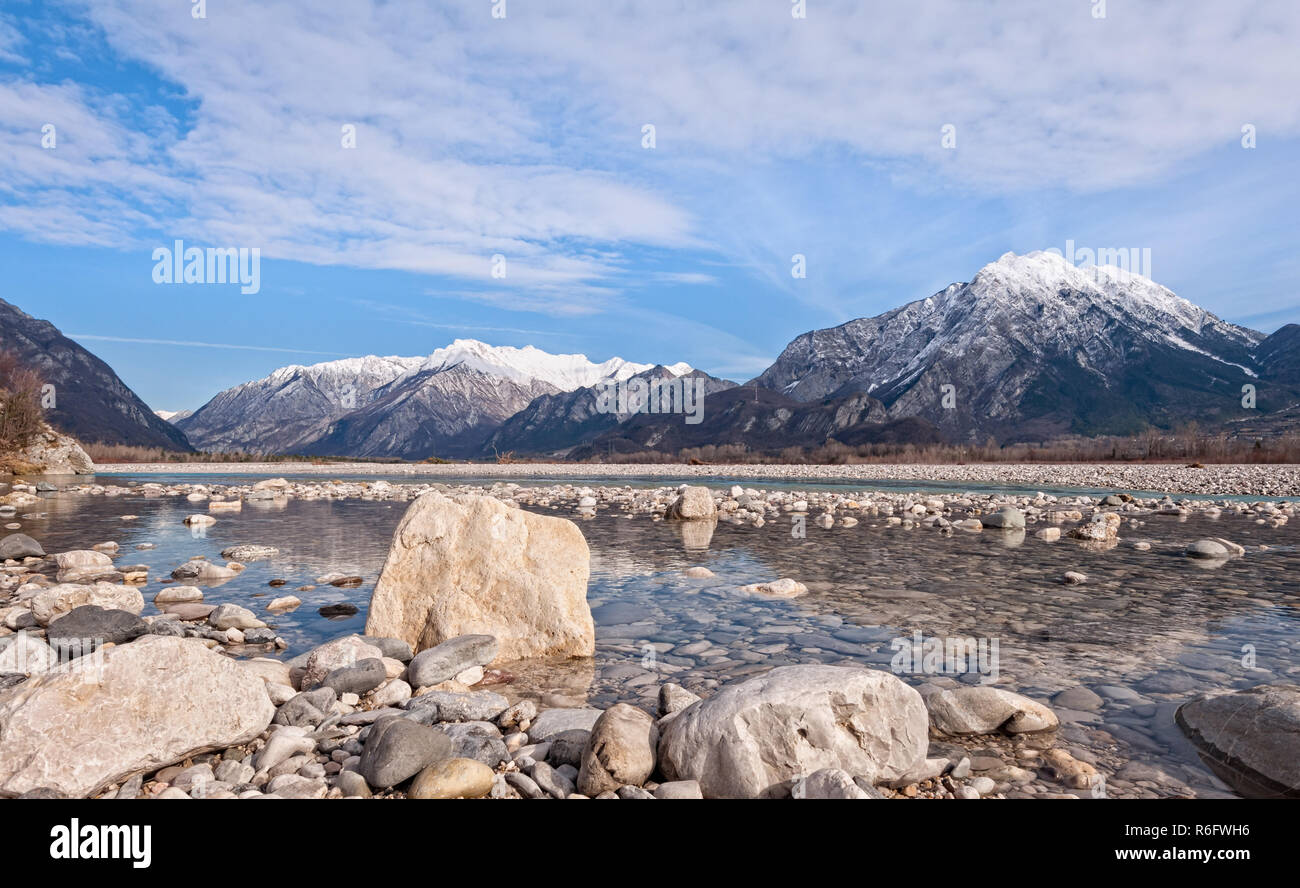 Beauty landscape of mountains and river Stock Photo - Alamy