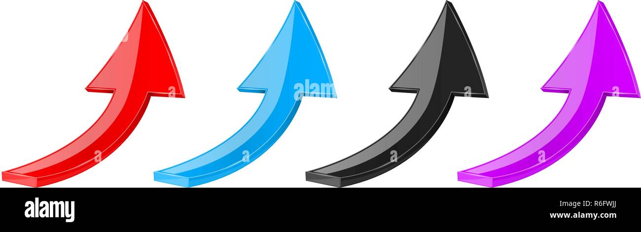 Colored arrows. Moving up 3d icons Stock Vector Image & Art - Alamy