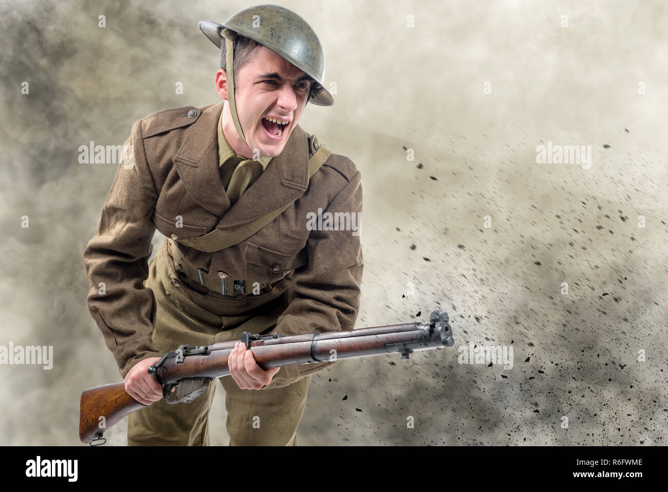 American World War 1 soldier attack. 1917-18 Stock Photo - Alamy