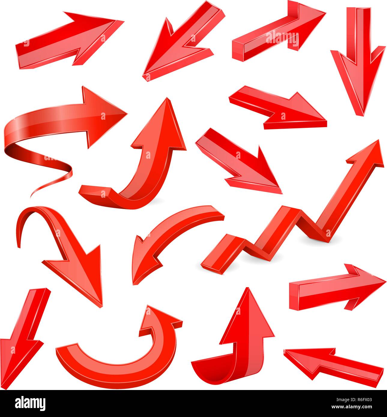 Set of 3d shiny arrows Stock Vector Image & Art - Alamy