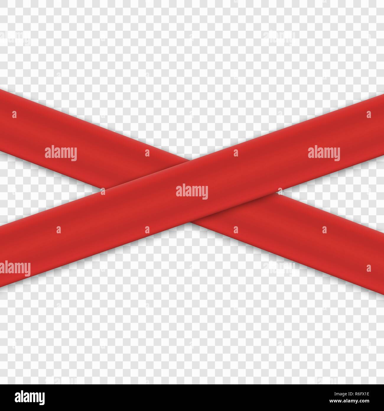 Realistic red ribbon isolated on transparent background Stock Vector ...