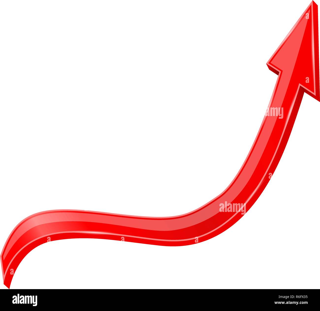 Shiny arrow. Up red 3d icon Stock Vector Image & Art - Alamy