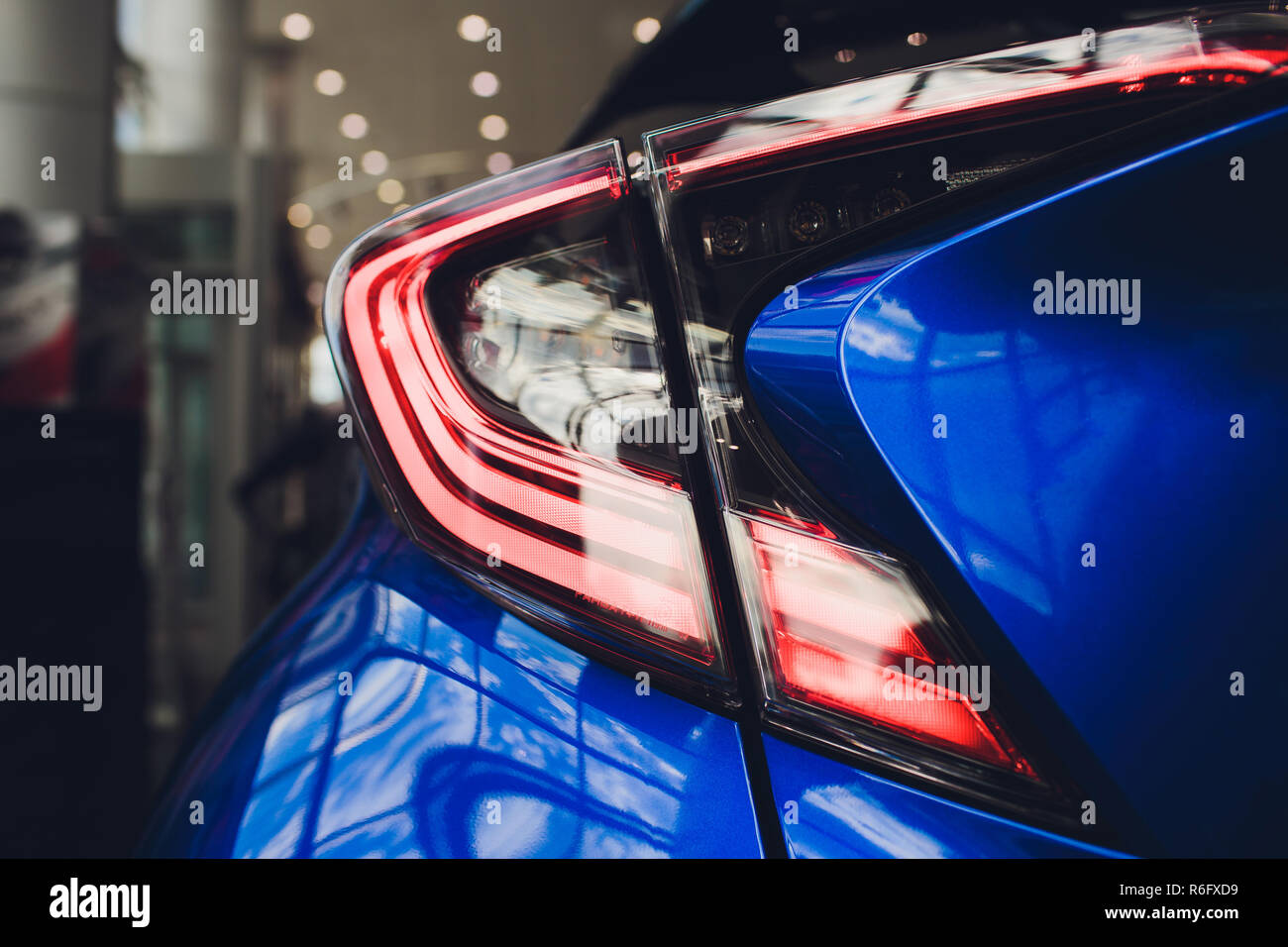 Closeup Taillight On Back Blue High Resolution Stock Photography and ...