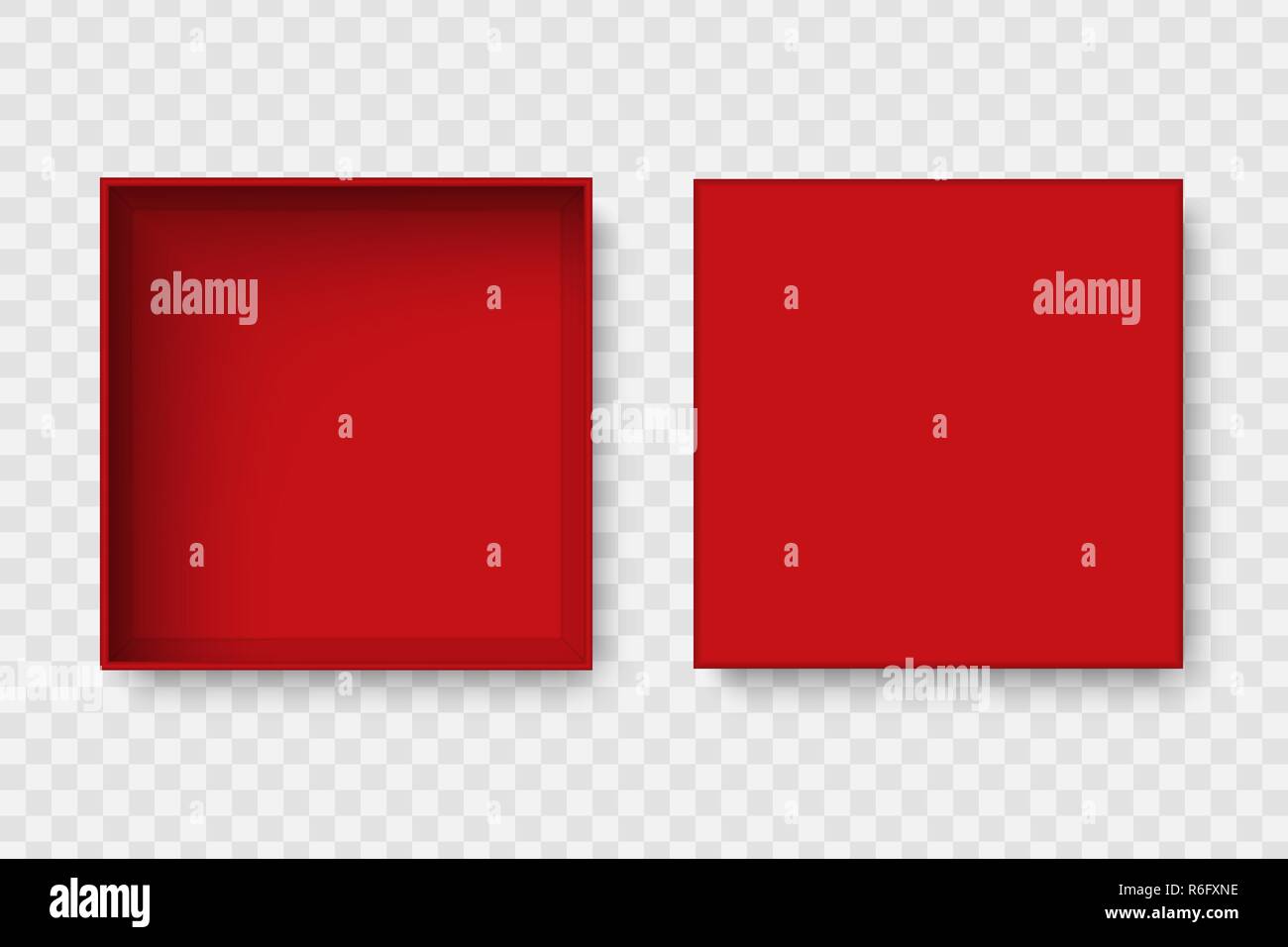 Top view open blank box isolated. Empty package with open cap Stock ...