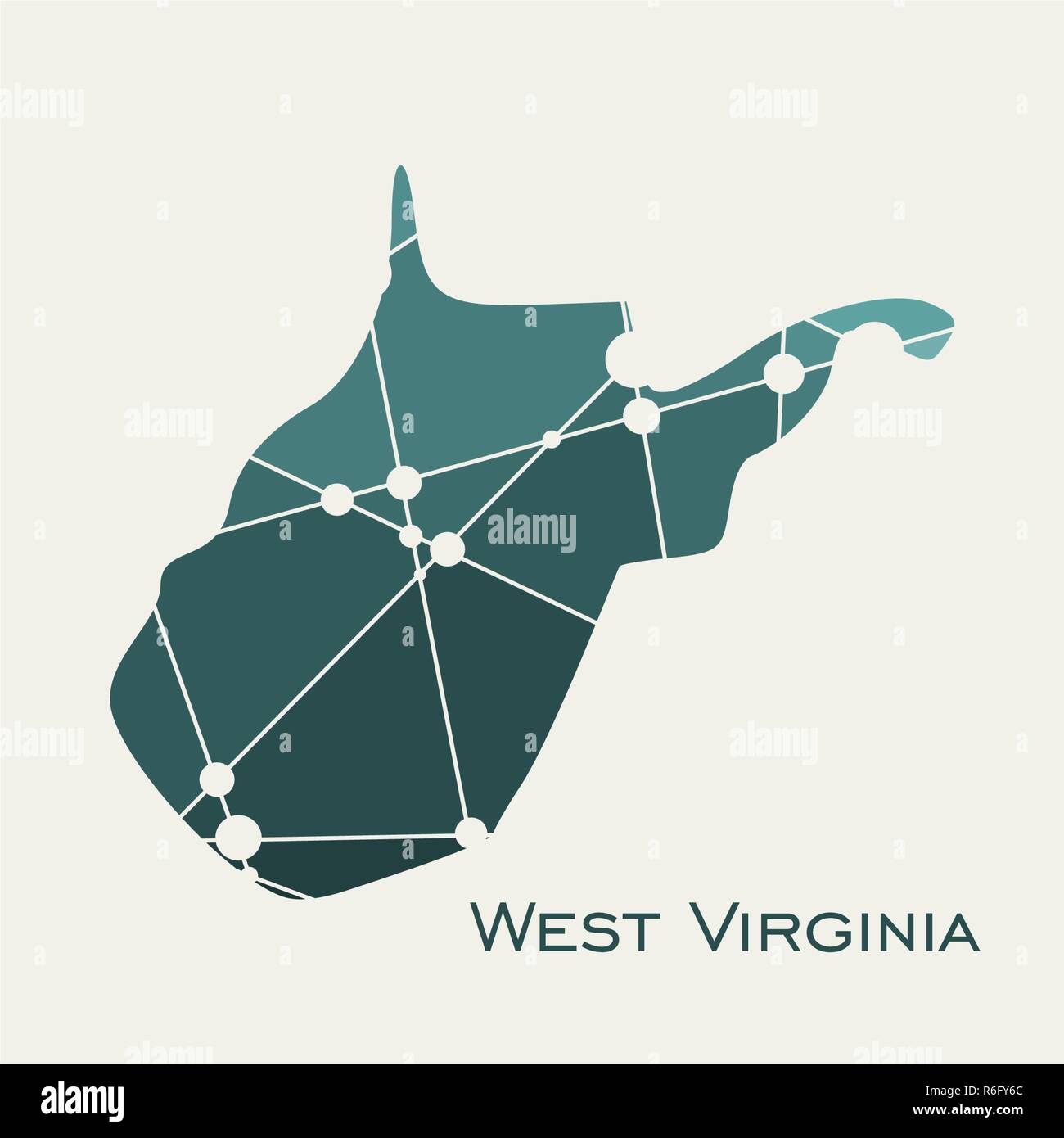 West Virginia state map Stock Vector Image & Art - Alamy