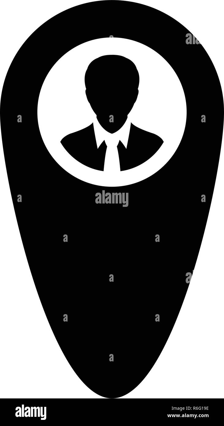 Tracking icon vector male user person profile avatar with location map ...