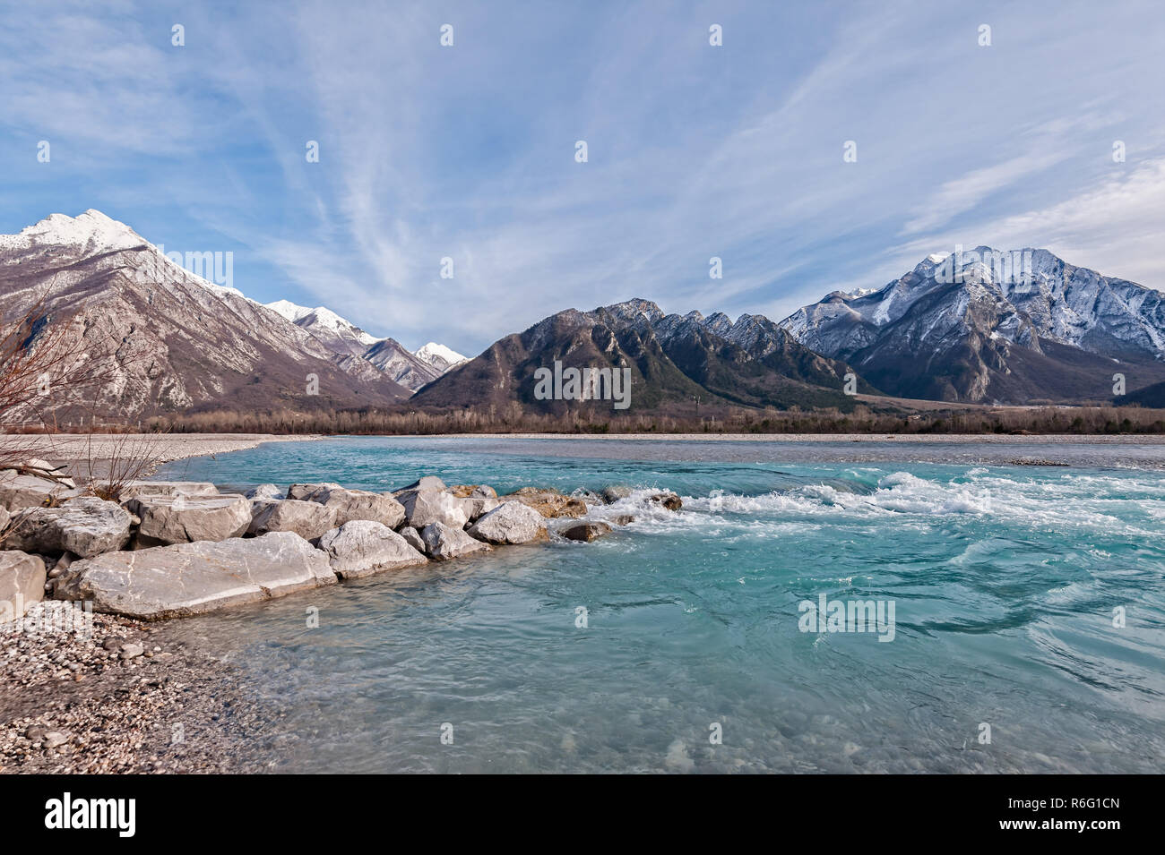 Beauty landscape of mountains and river Stock Photo - Alamy