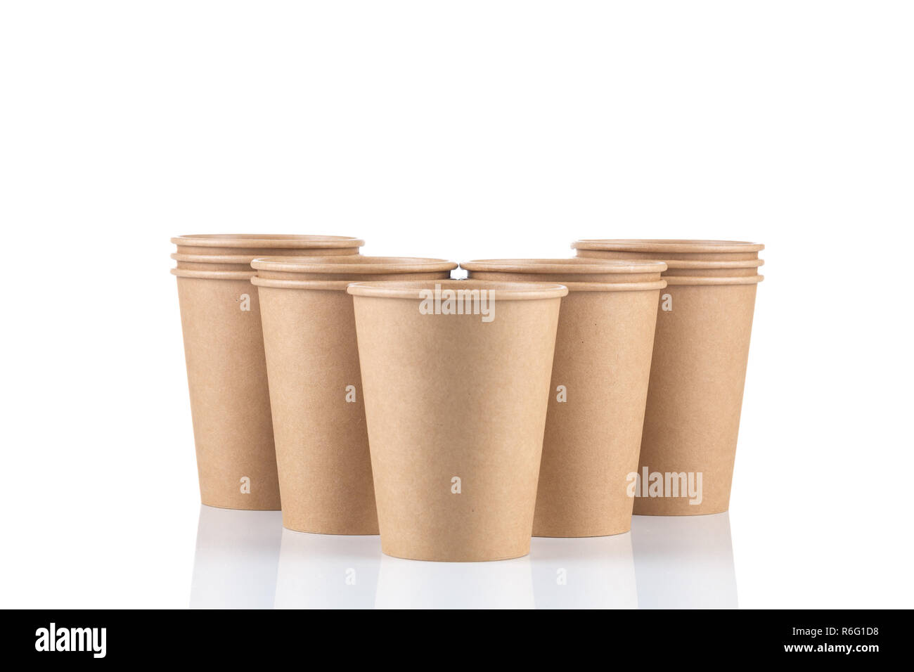Empty Paper cups background Stock Photo - Alamy